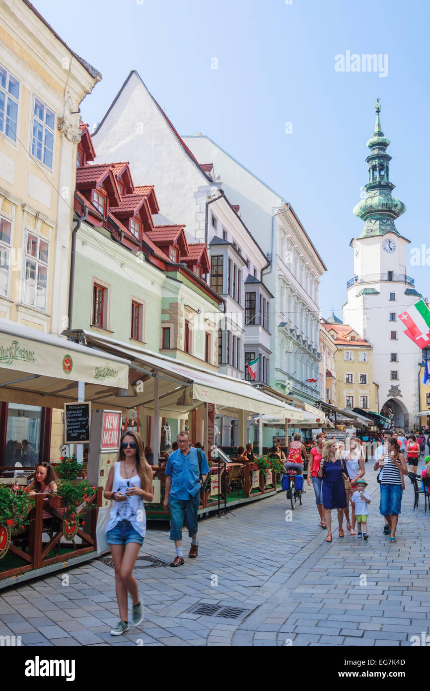 Michael's Gate and people at Venturska Michalska the Old Town´s main ...