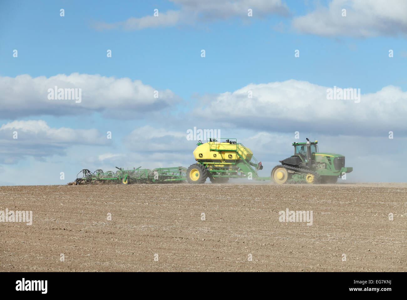 Planting wheat on a farm Stock Photo - Alamy