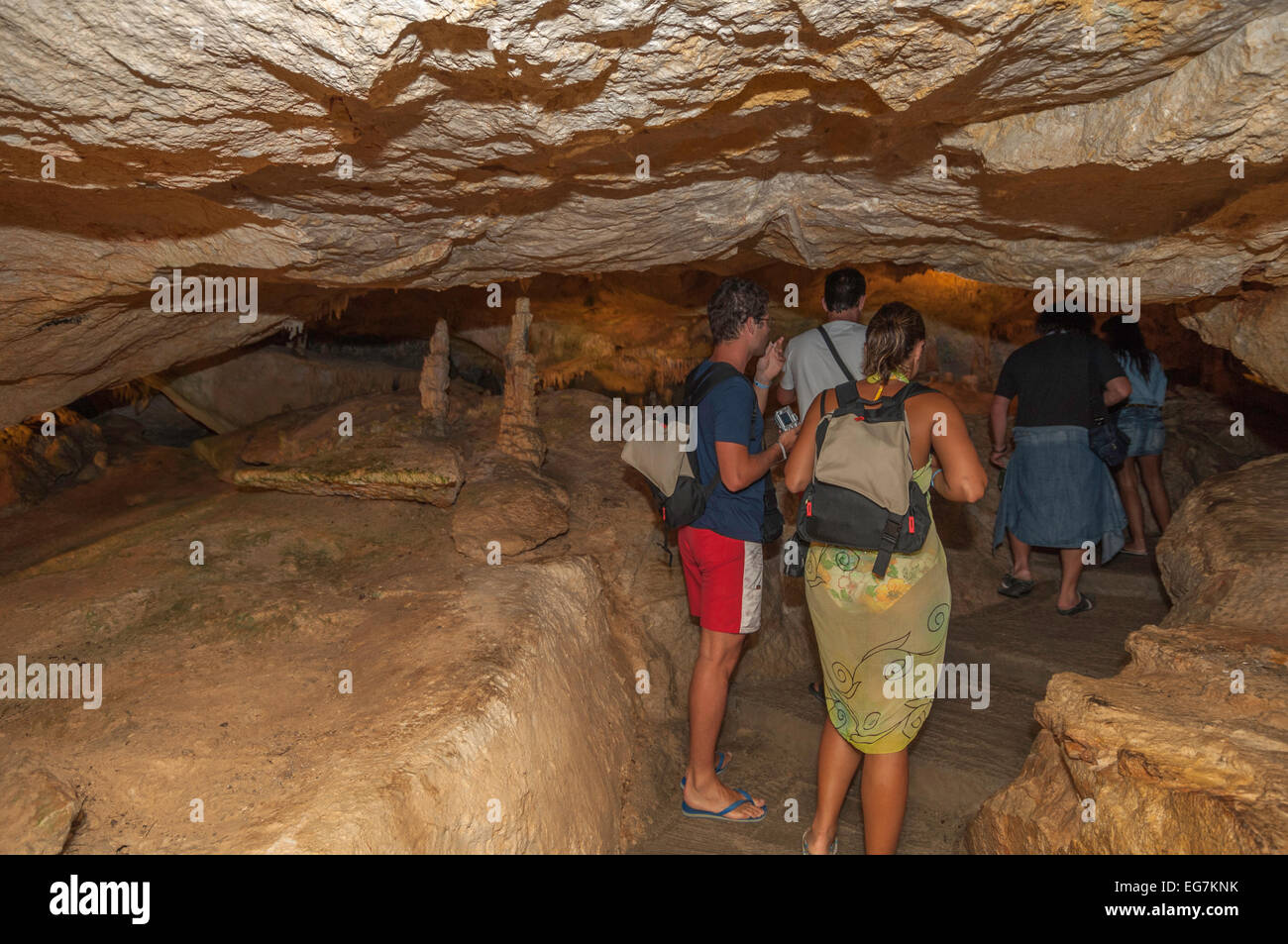 People exploring a in Cave on Ibiza Stock Photo - Alamy