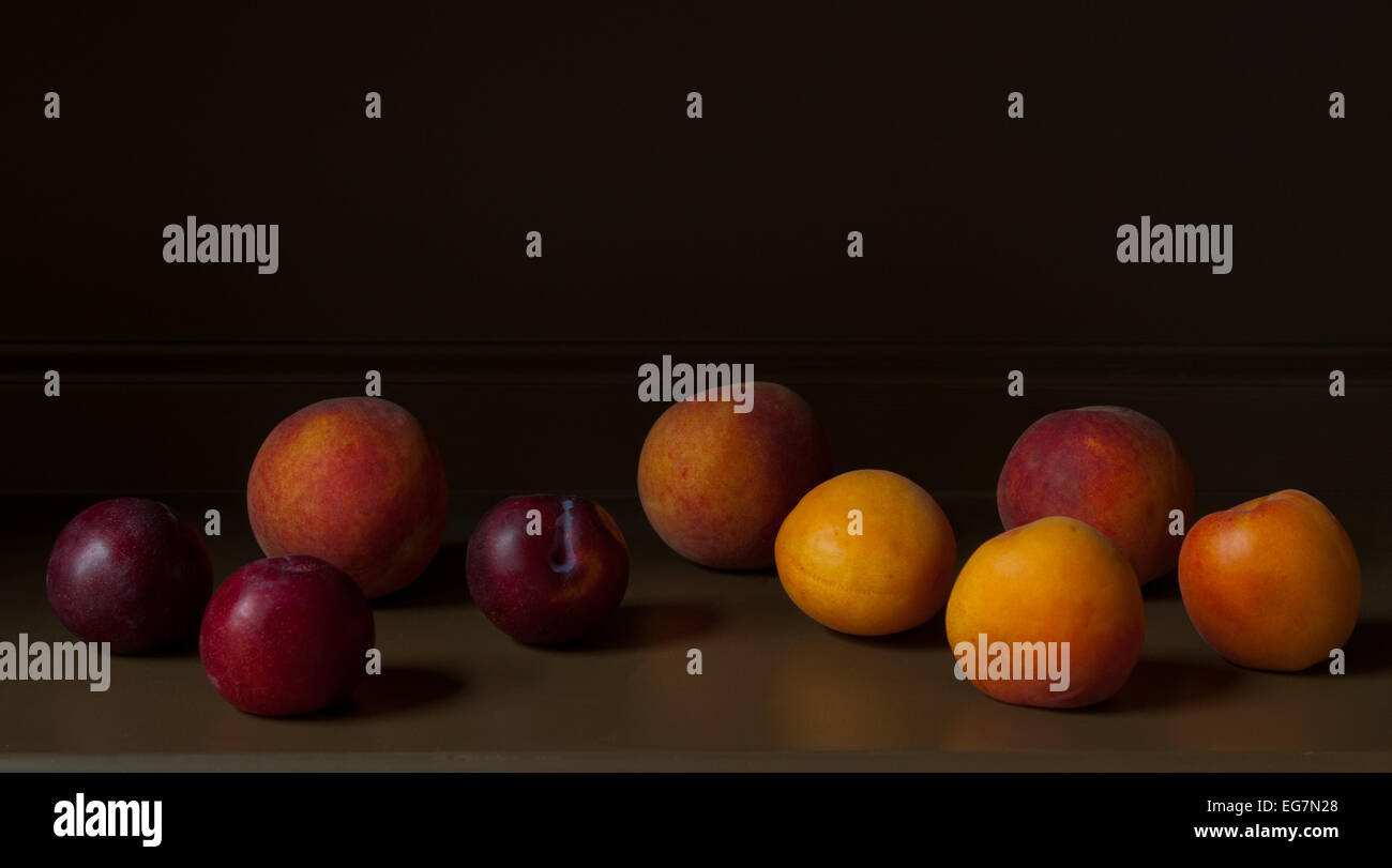 Collection of Peach Apricots and Plums Stock Photo - Alamy