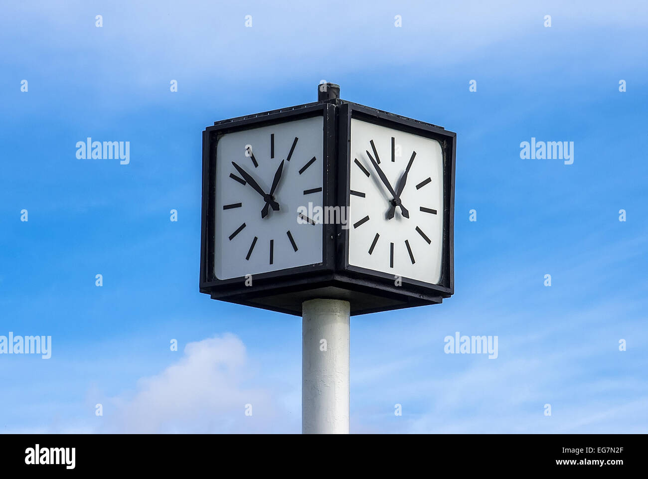 Metal Pole,Clock,Time,Clock Face,Small,Sky Only,Ideas,Outdoors,Sunlight ...