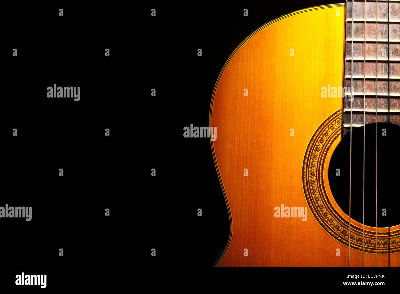 Color detail of an old, acoustic guitar Stock Photo - Alamy