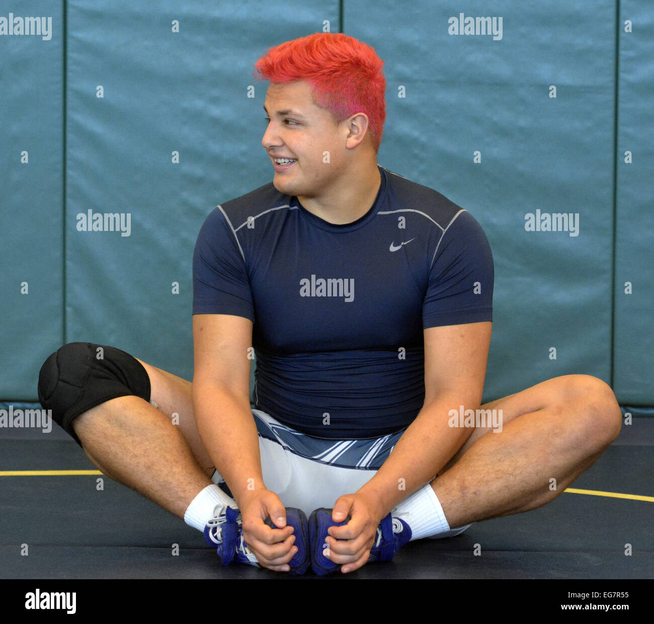 Usa. 18th Feb, 2015. SPORTS-- Atrisco Heritage's heavyweight, 285 lbs ...