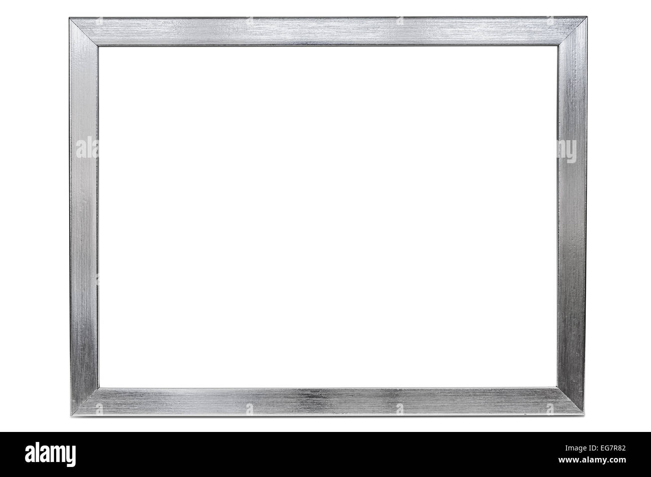 Aluminum empty photo frame isolated on white background with clipping ...