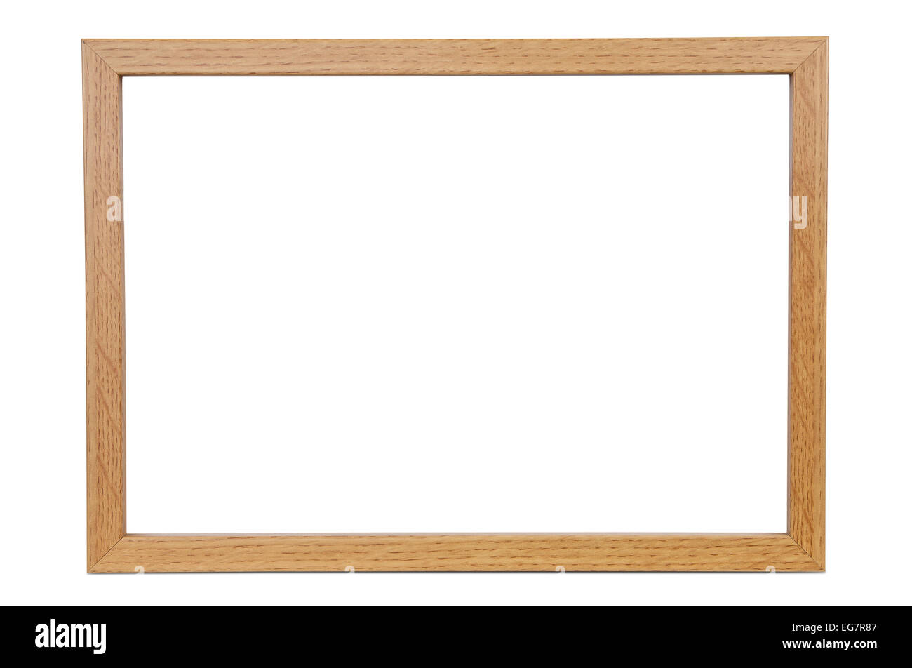 Wooden empty photo frame isolated on white background with clipping ...