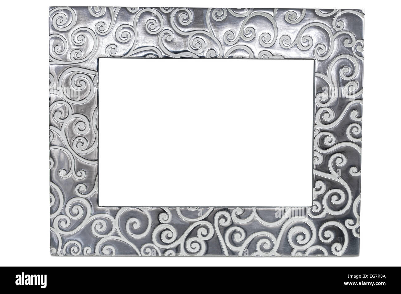 Decorative empty photo frame isolated on white background with clipping ...