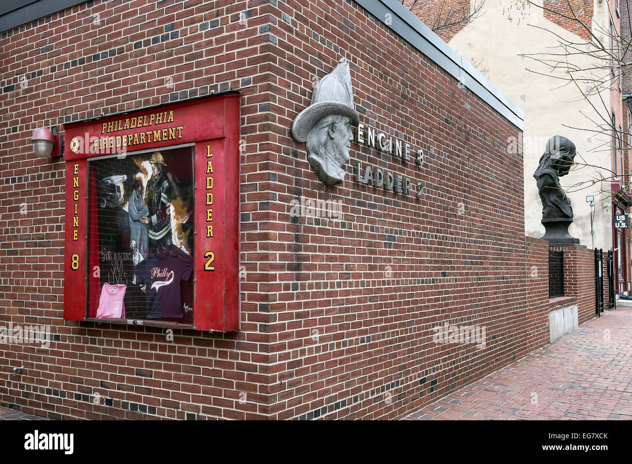 Fire station with Ben Franklin, Philadelphia, Pennsylvania, USA Stock ...