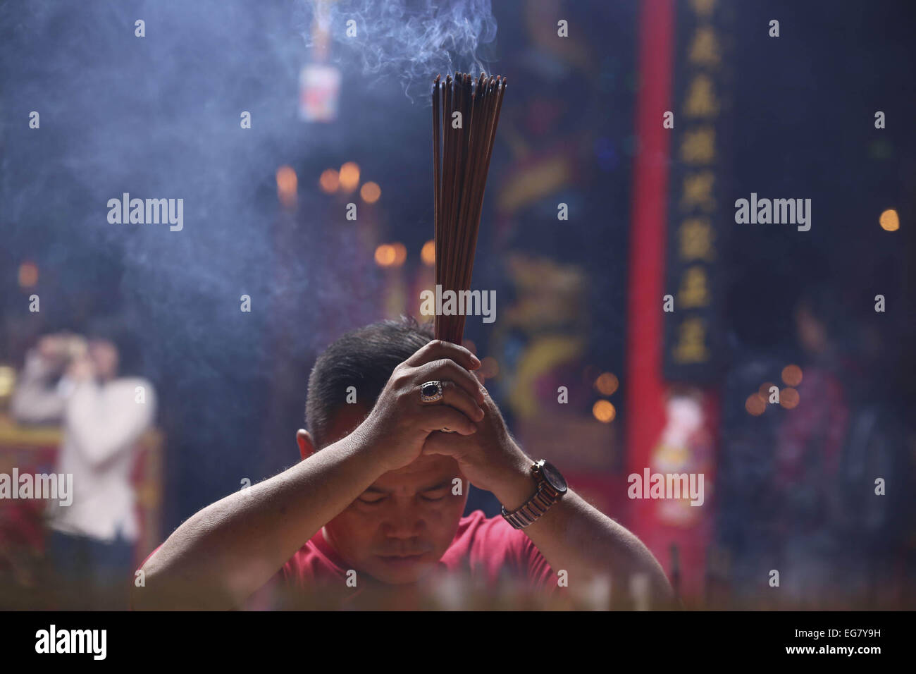 Yogyakarta, Indonesia. 19th Feb, 2015. Indonesia chinese pray during ...