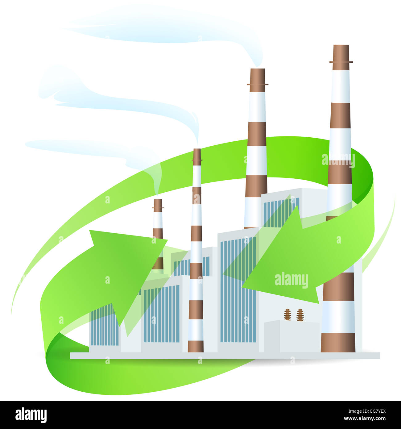 Power Plant Icon with Arrows Stock Photo - Alamy
