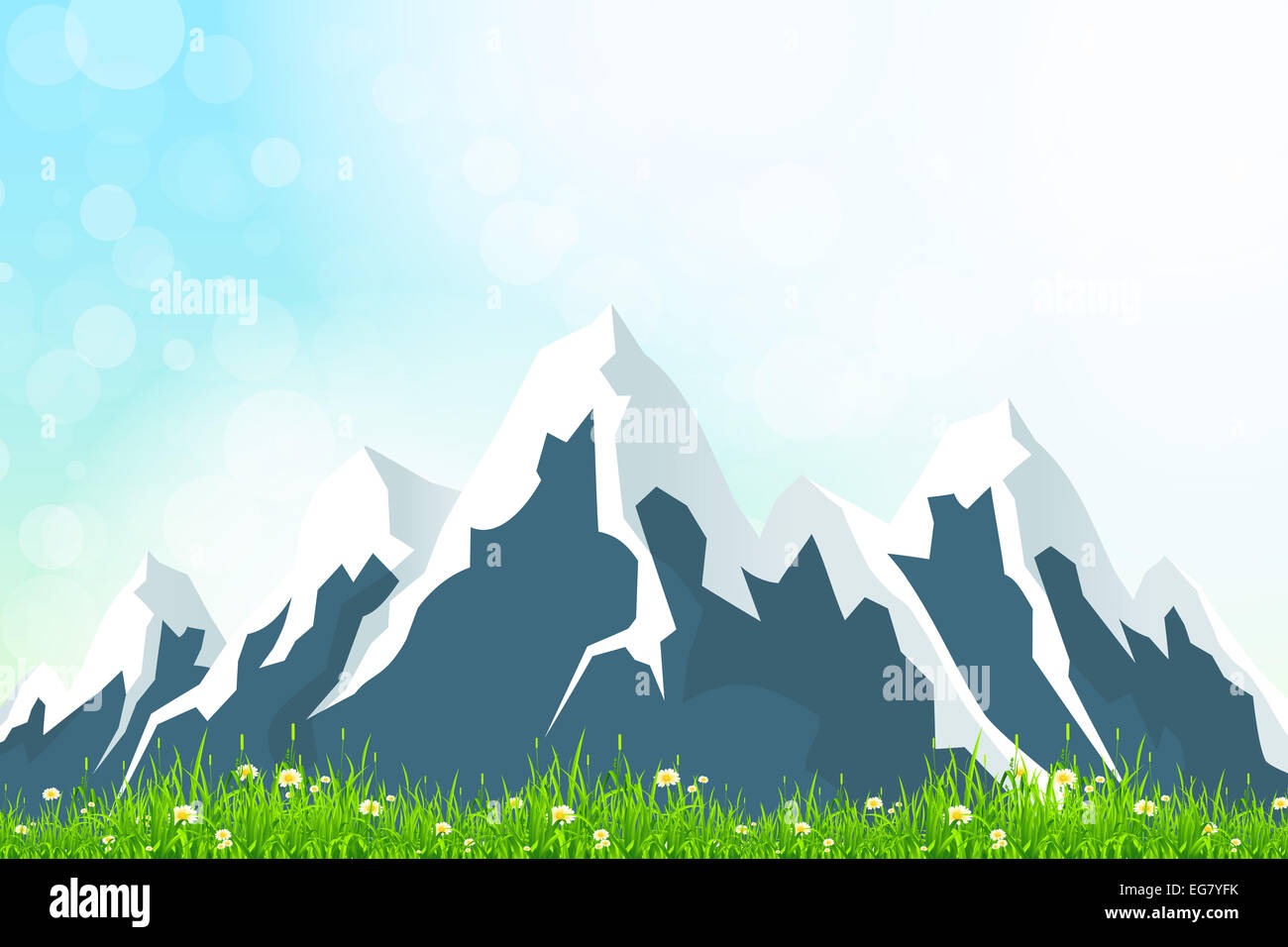 Green Landscape Background with Mountains Stock Photo - Alamy