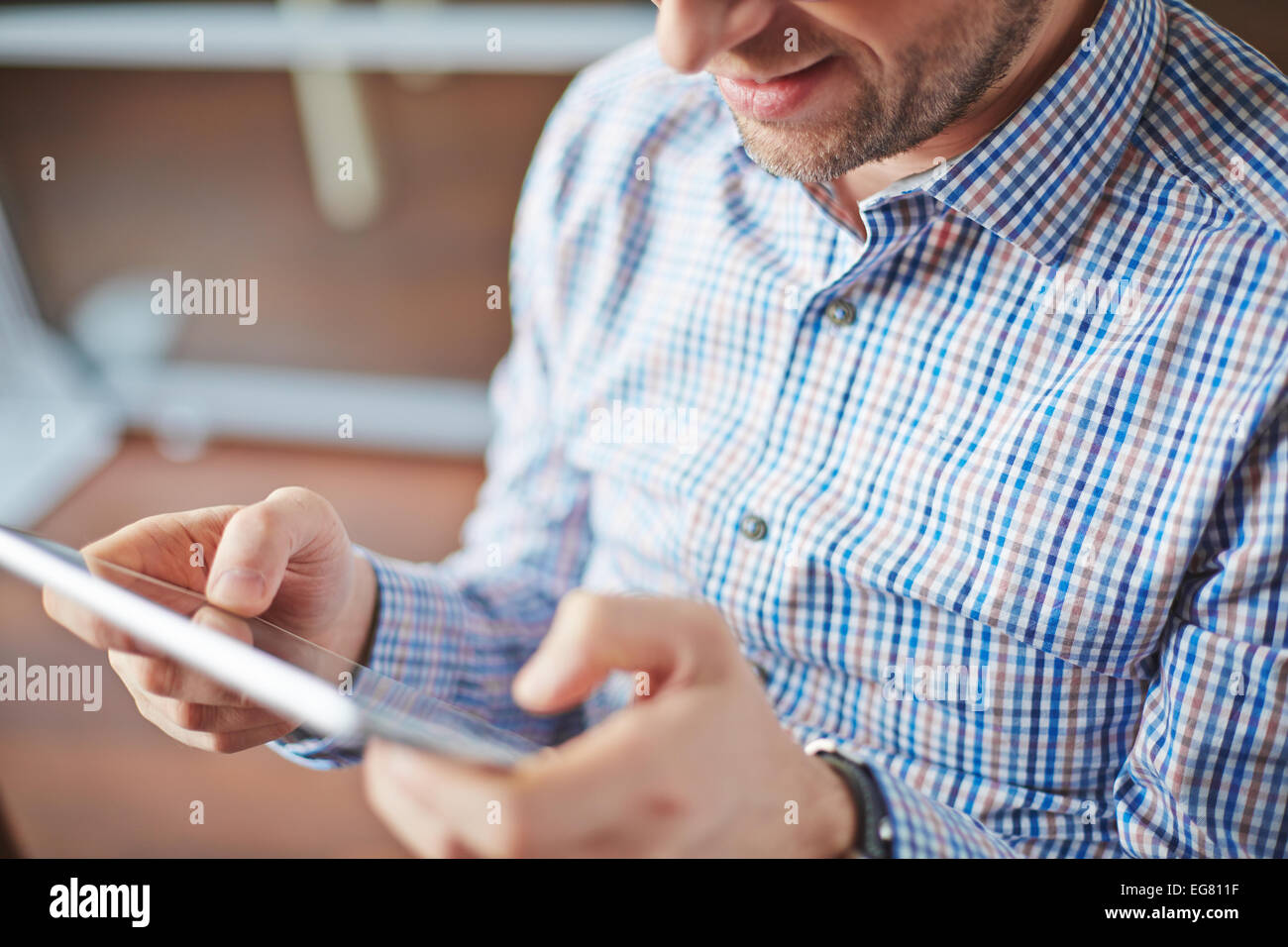 Modern businessman touchpad networking hi-res stock photography and ...