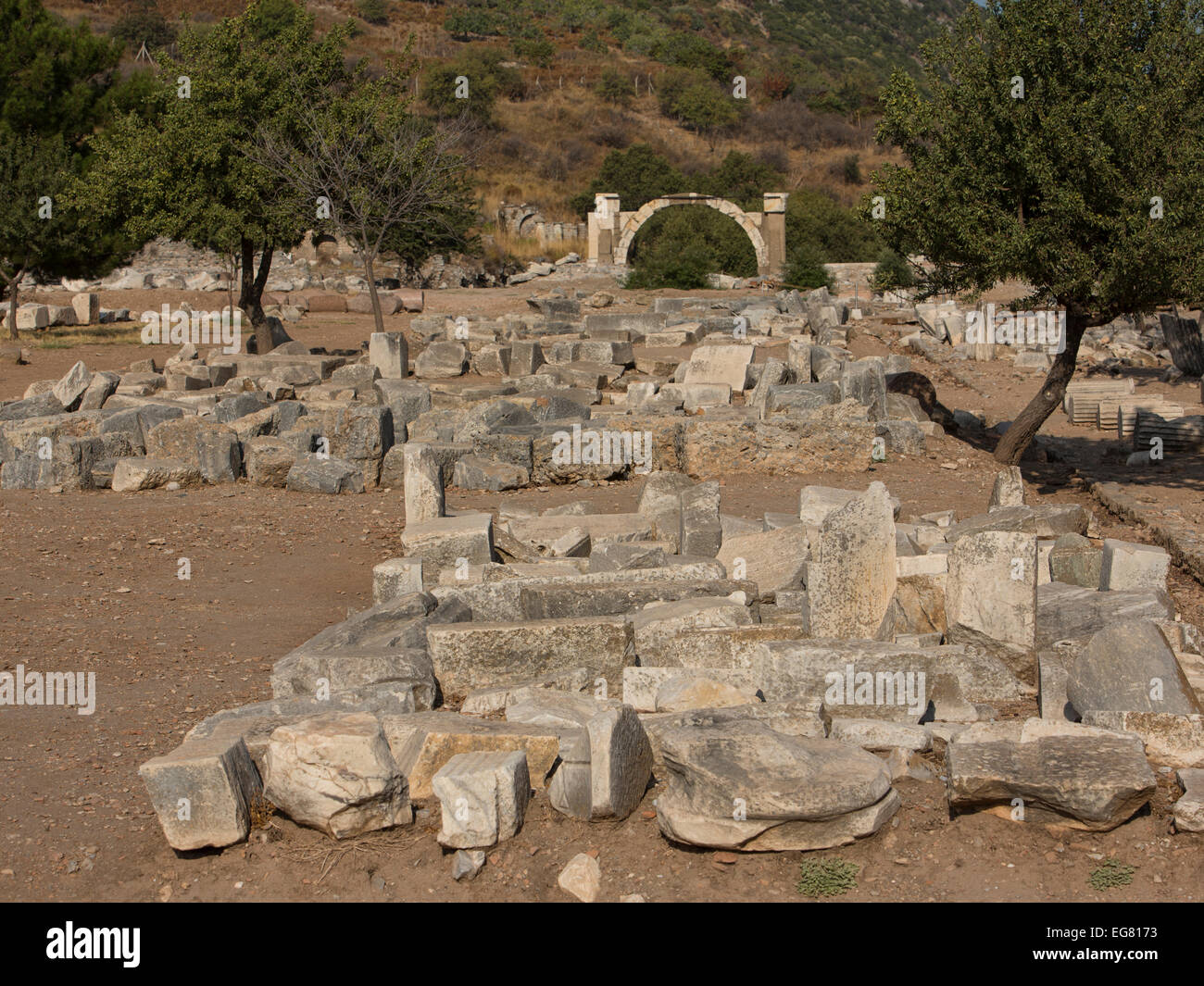 Ancient Ephesus, Turkey stone ruins Stock Photo - Alamy