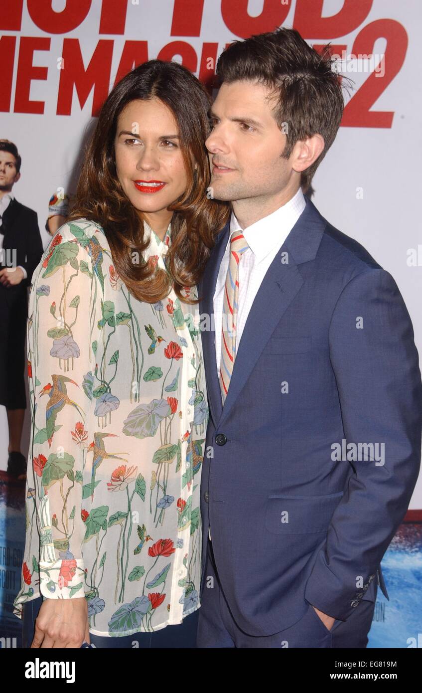Los Angeles, California, USA. 18th Feb, 2015. Adam Scott & Wife attend ...