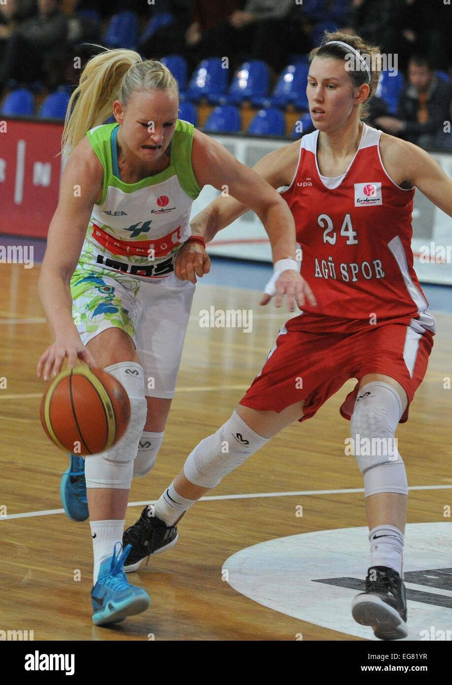 Gabriela Marginean, right, of Kayserispor and Michaela Stejskalova of ...