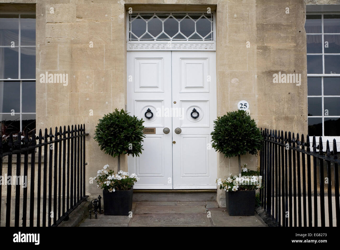 Impressive front entrance to a house on a terraced Georgian street in ...
