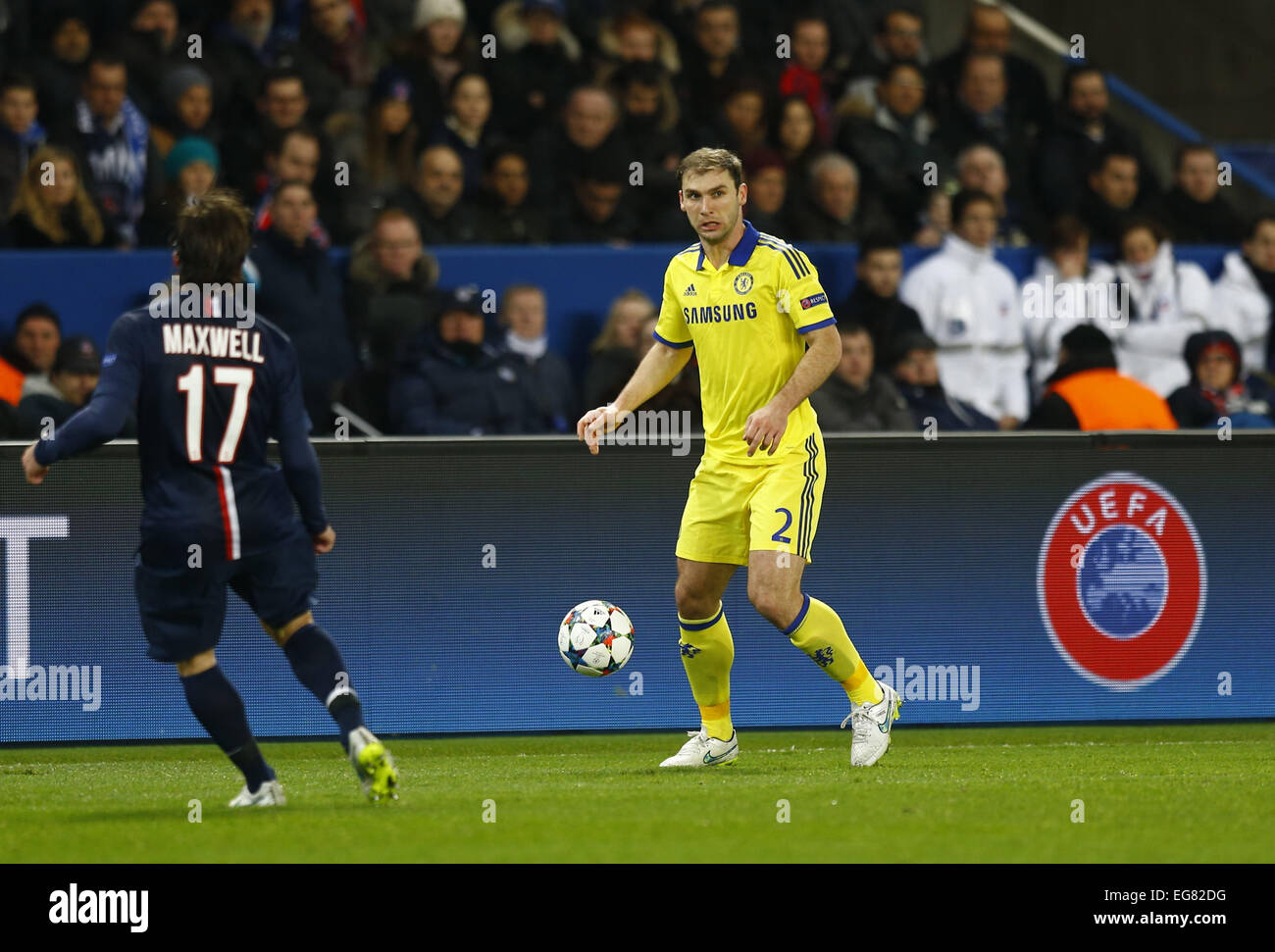 Paris, France. 17th Feb, 2015. Branislav Ivanovic (Chelsea) Football ...