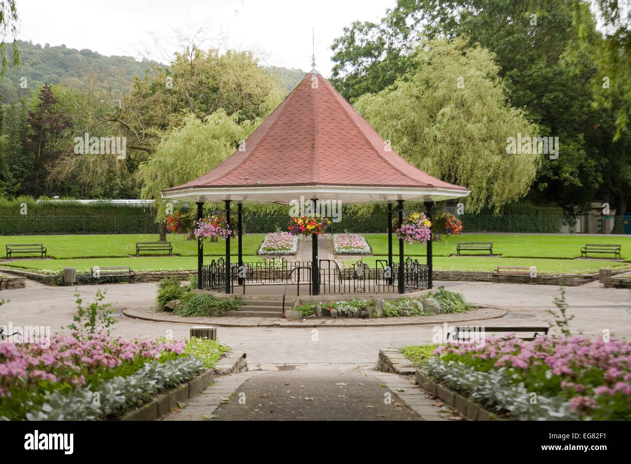 The Bandstand in Ynysangharad War Memorial Park, Pontypridd, S Wales ...