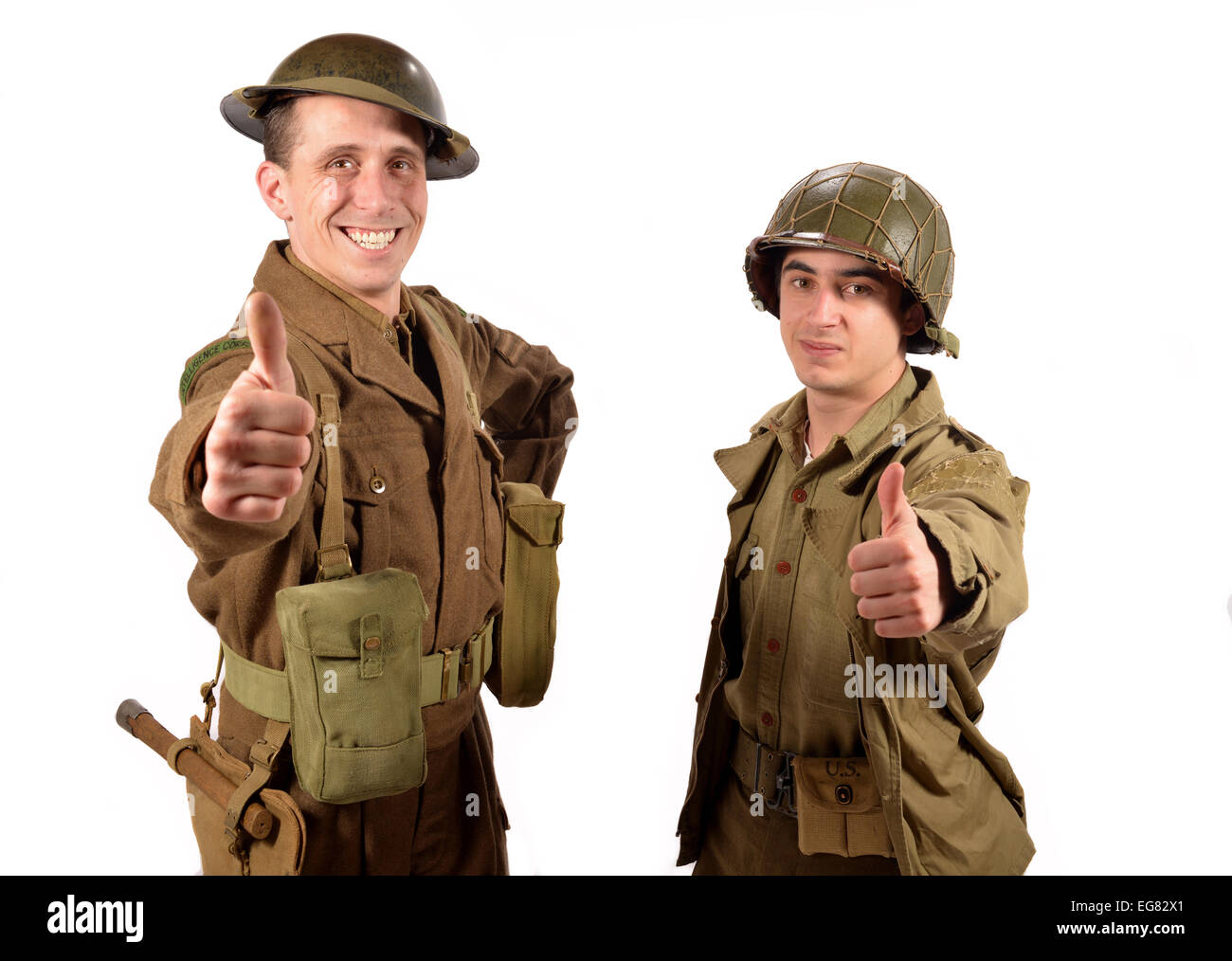 an English soldier and an American soldier are OK on the white ...