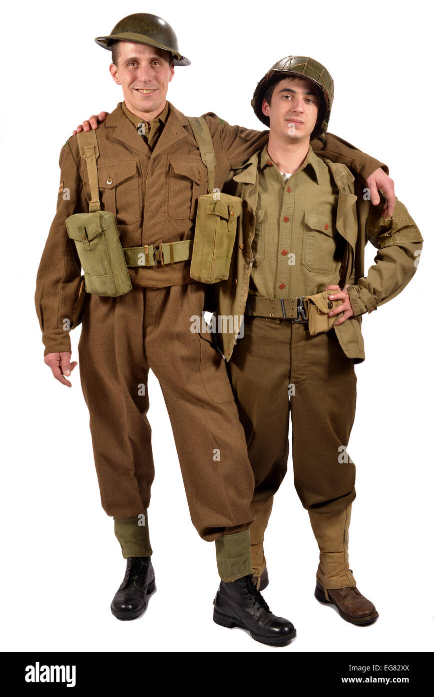 an English soldier and an American soldier are friends on the white ...