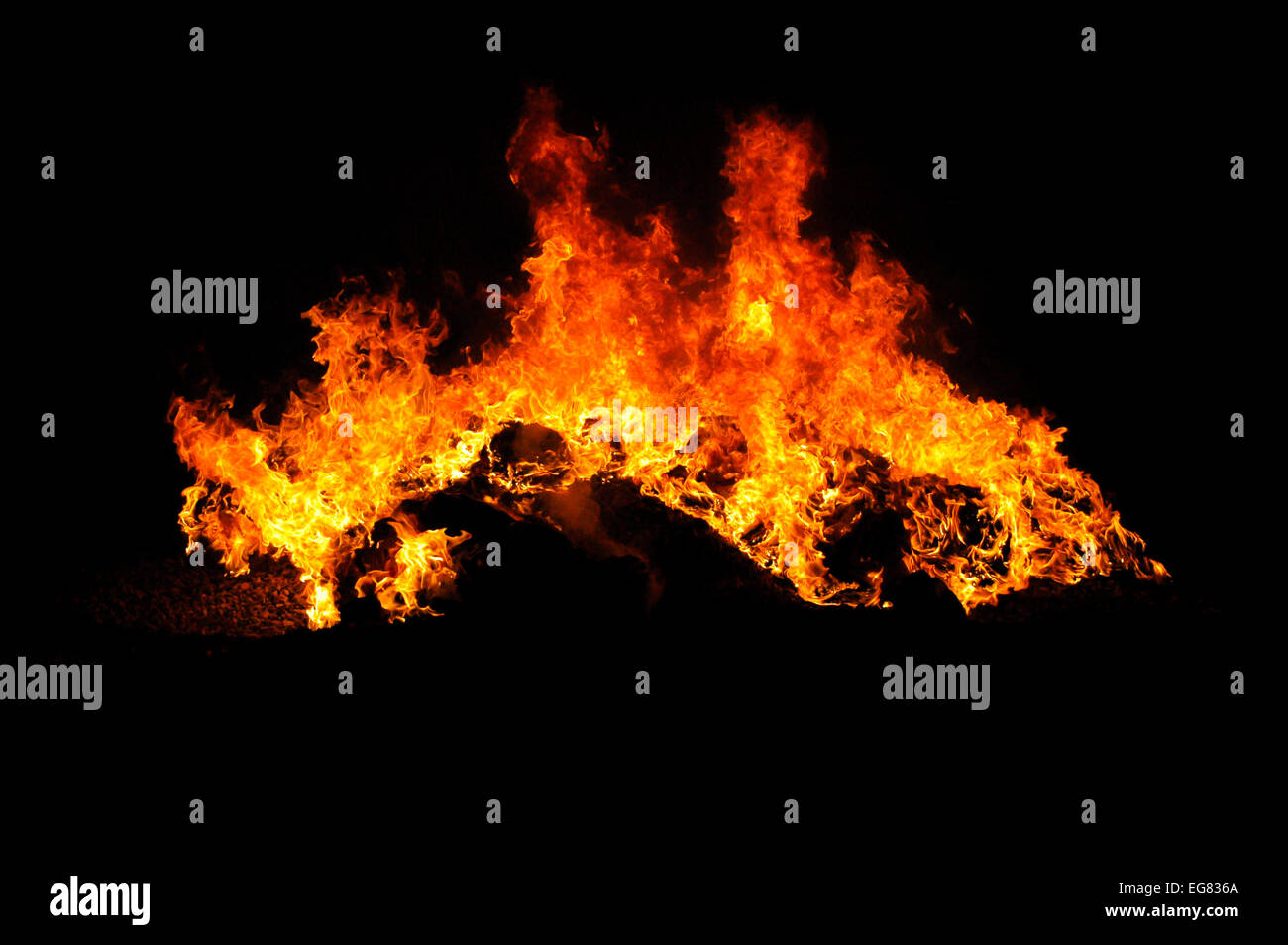 Real Flames isolated on black Stock Photo - Alamy