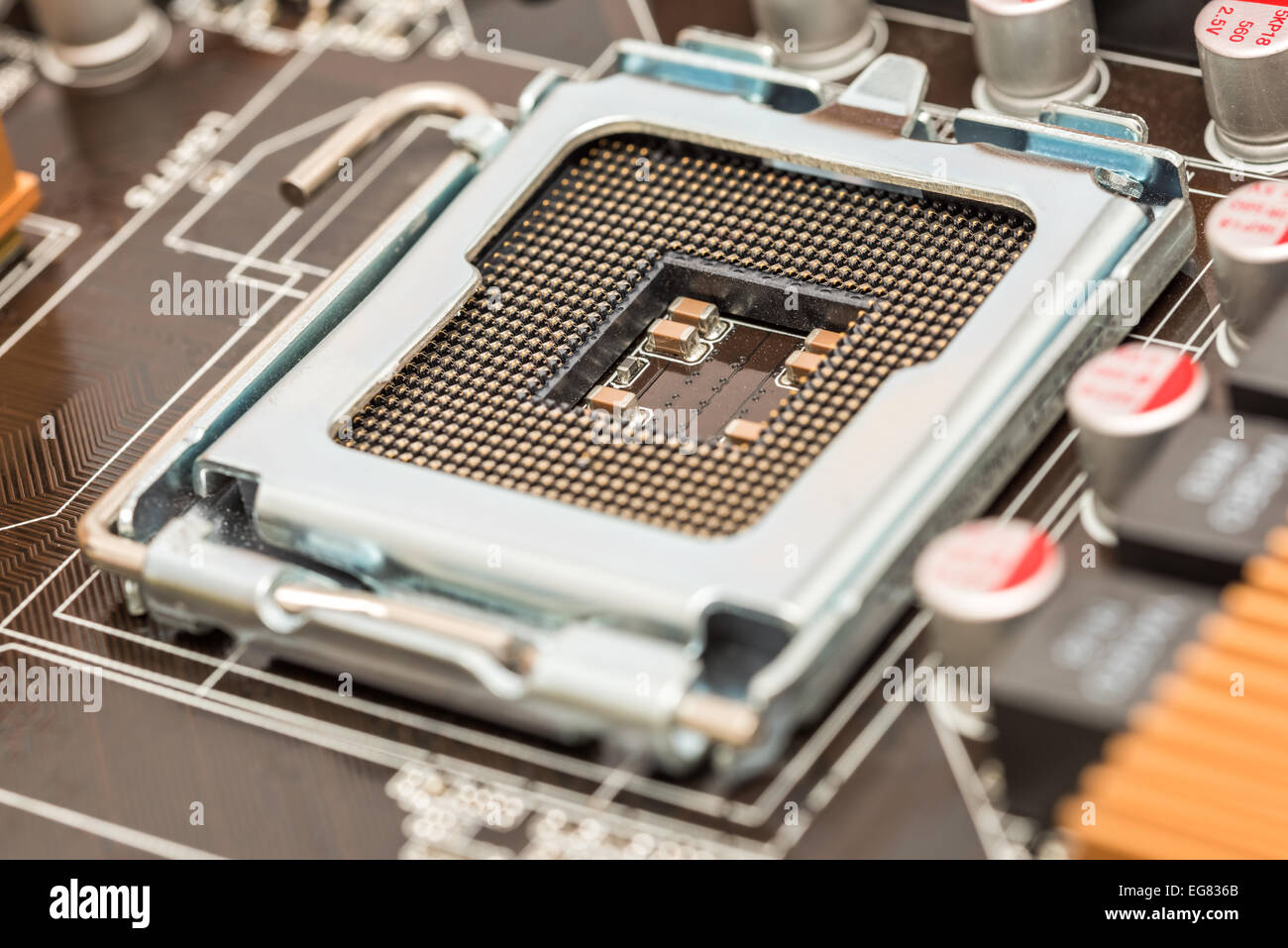 CPU Socket On Computer Motherboard Stock Photo - Alamy