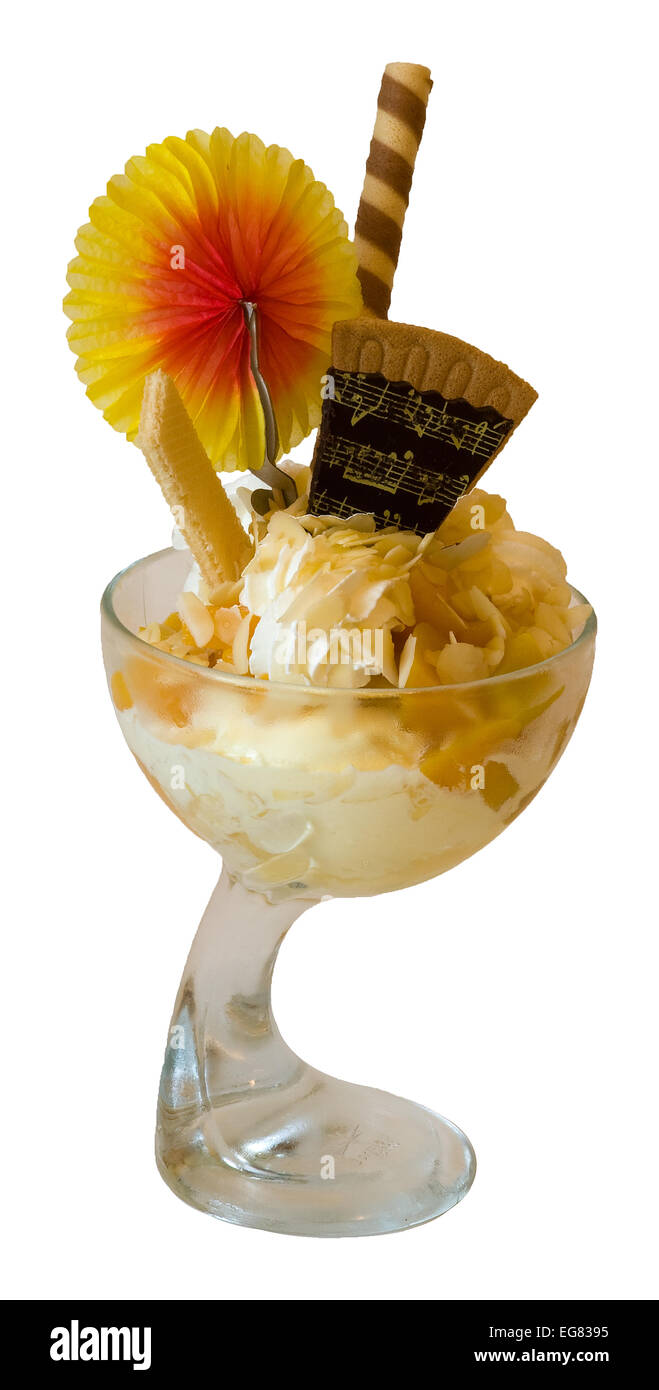 Sundae in white background Stock Photo - Alamy