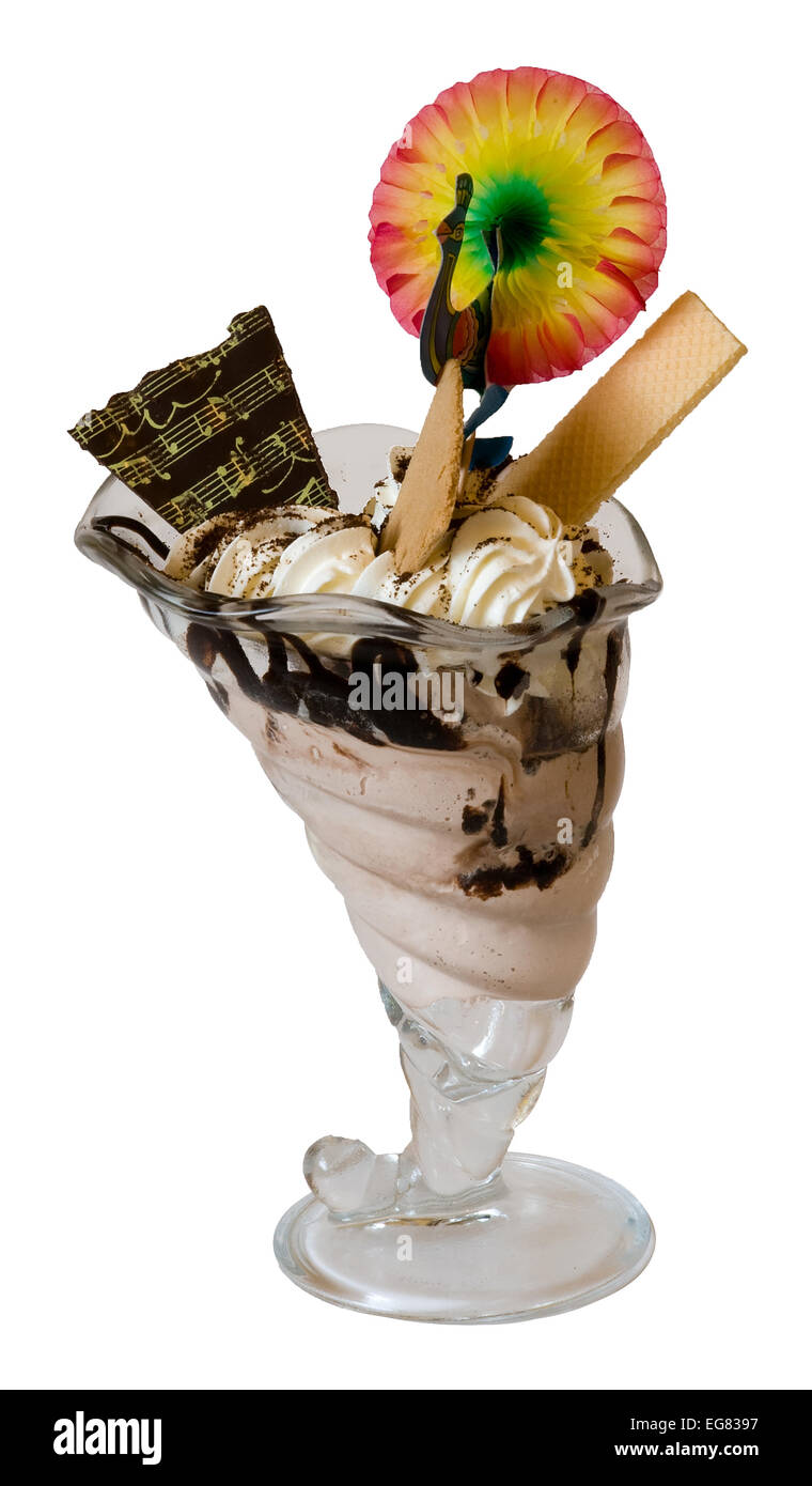 Sundae in white background Stock Photo - Alamy