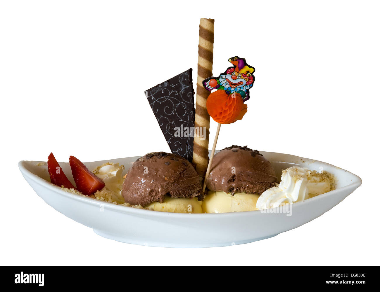 Sundae in white background Stock Photo - Alamy