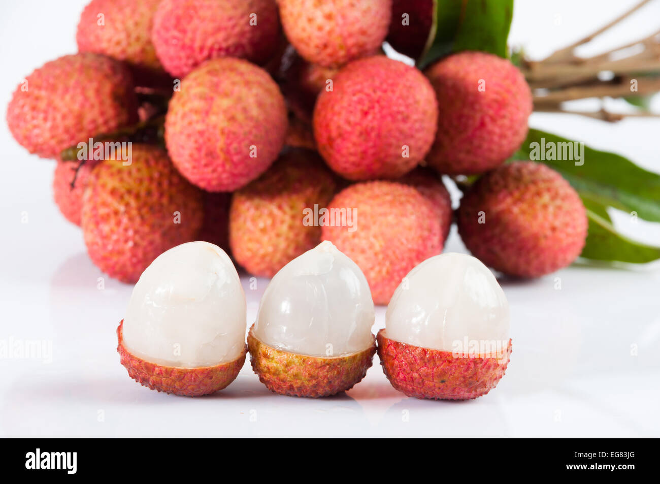 Litchi isolated on white background Stock Photo - Alamy