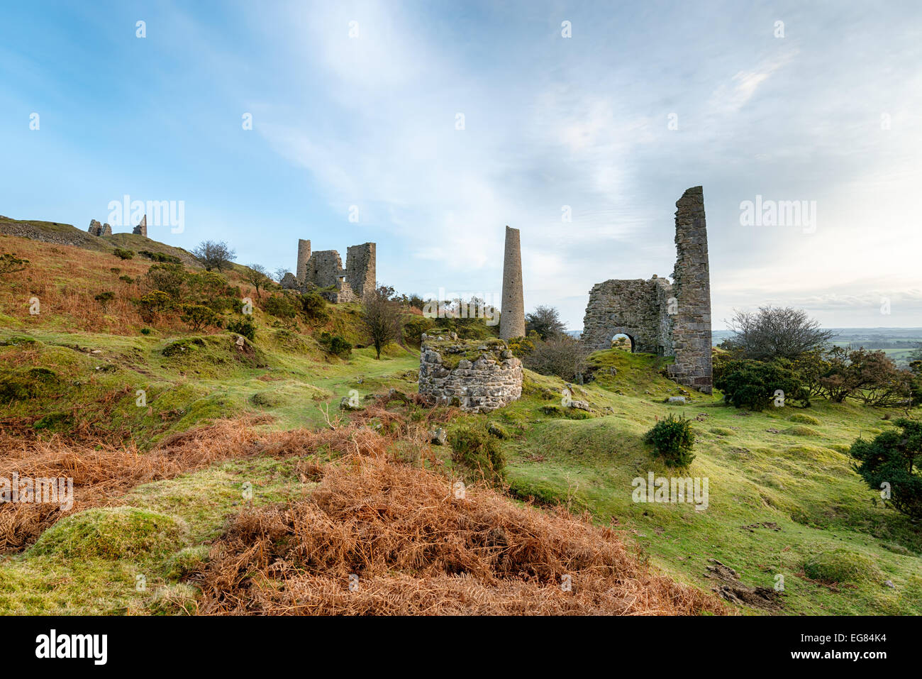 The ruins of ancient copper mine workings on Caradon Hill near the ...