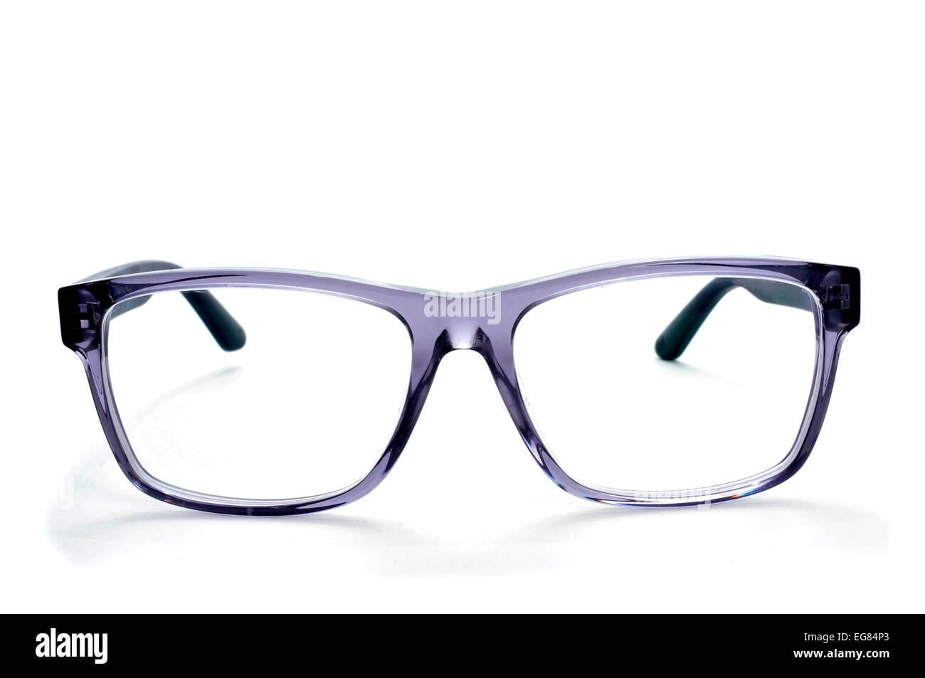 closeup of a pair plastic rimmed eyeglasses on a white background Stock ...