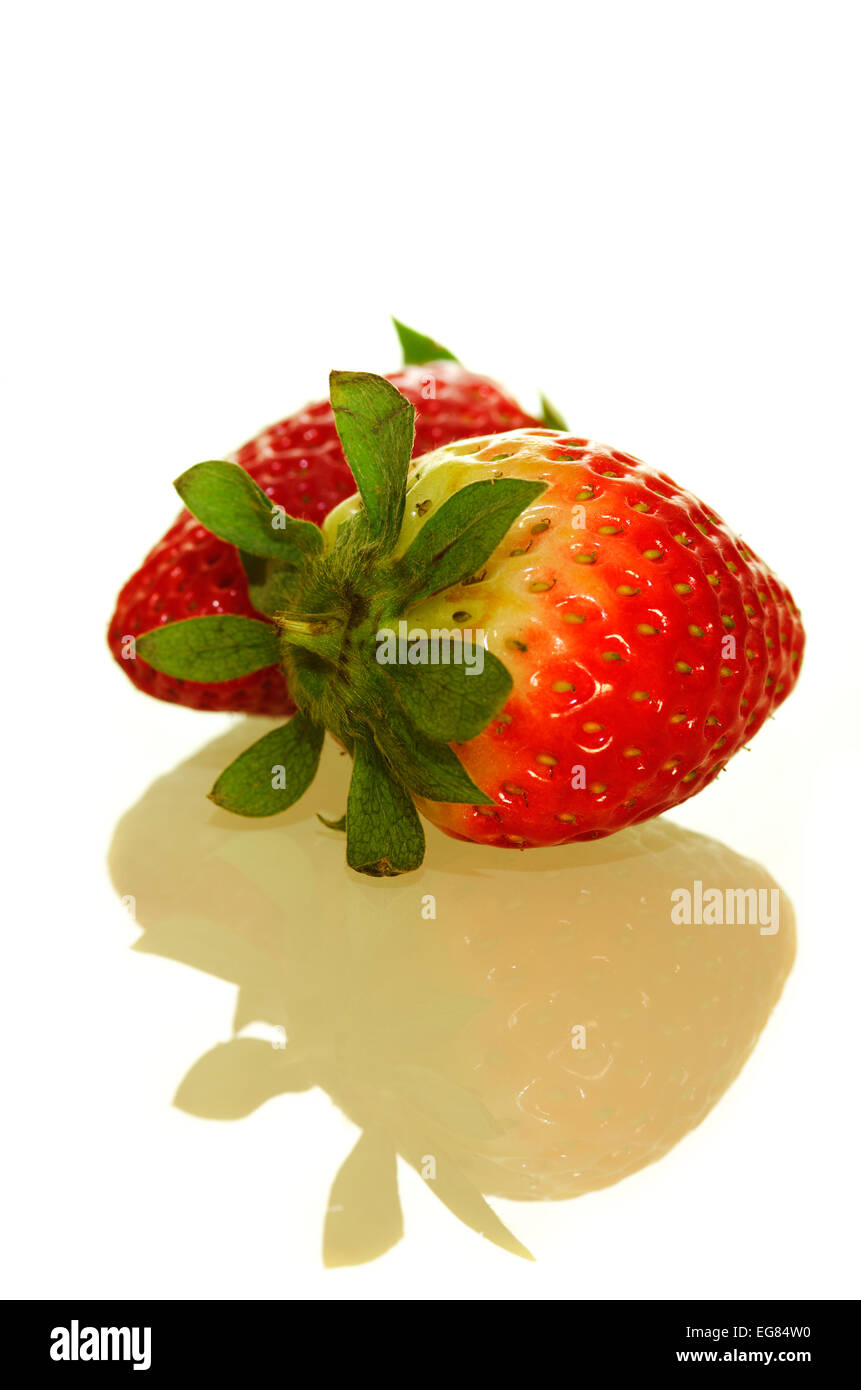 Strawberry fruit and reflection Stock Photo - Alamy