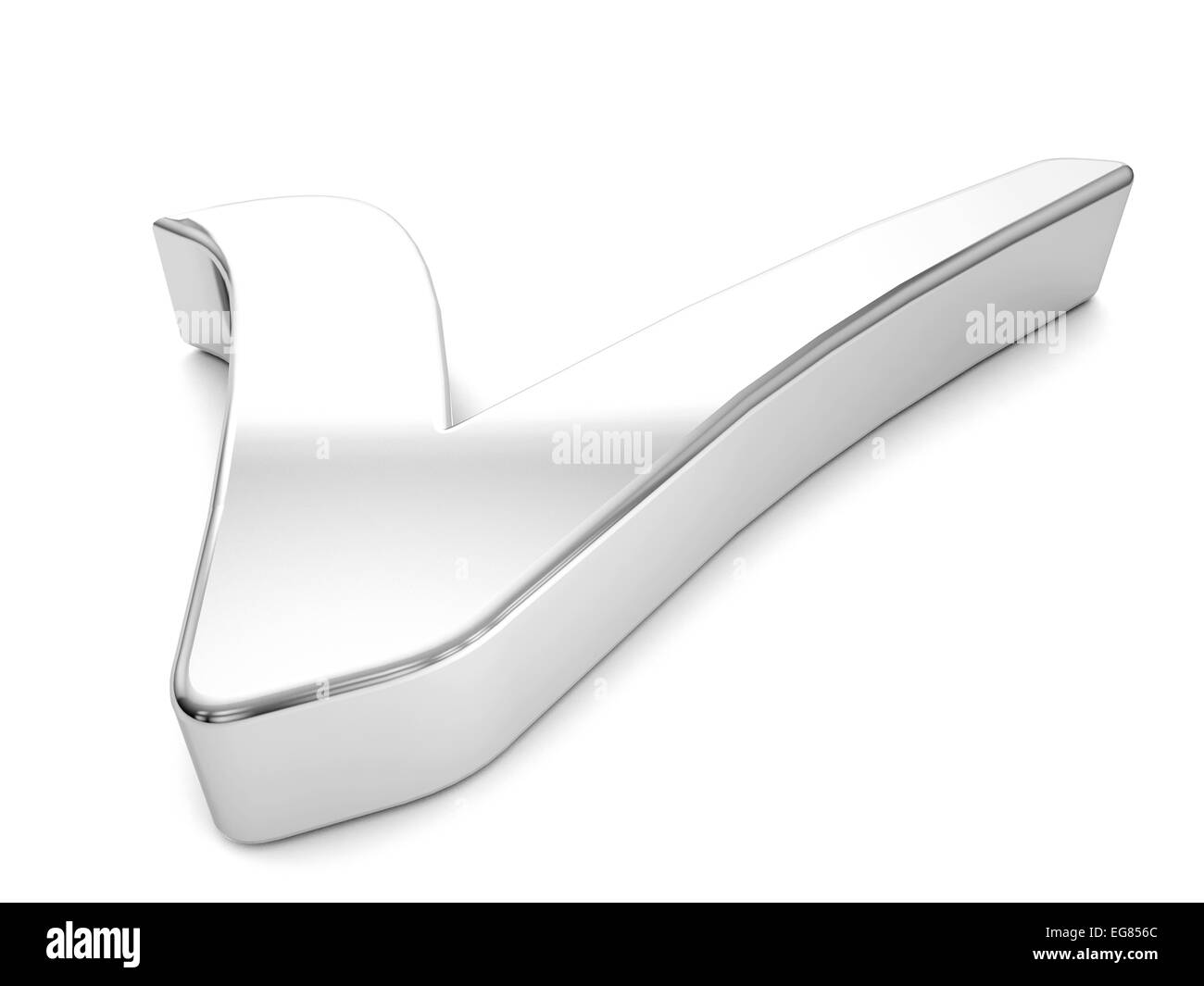 silver check symbol on a white background Stock Photo - Alamy