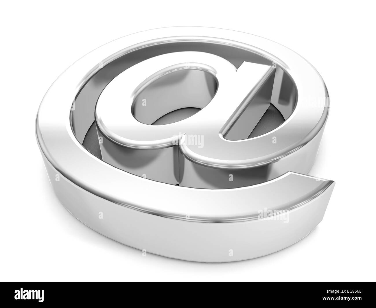 silver email symbol on a white background Stock Photo - Alamy