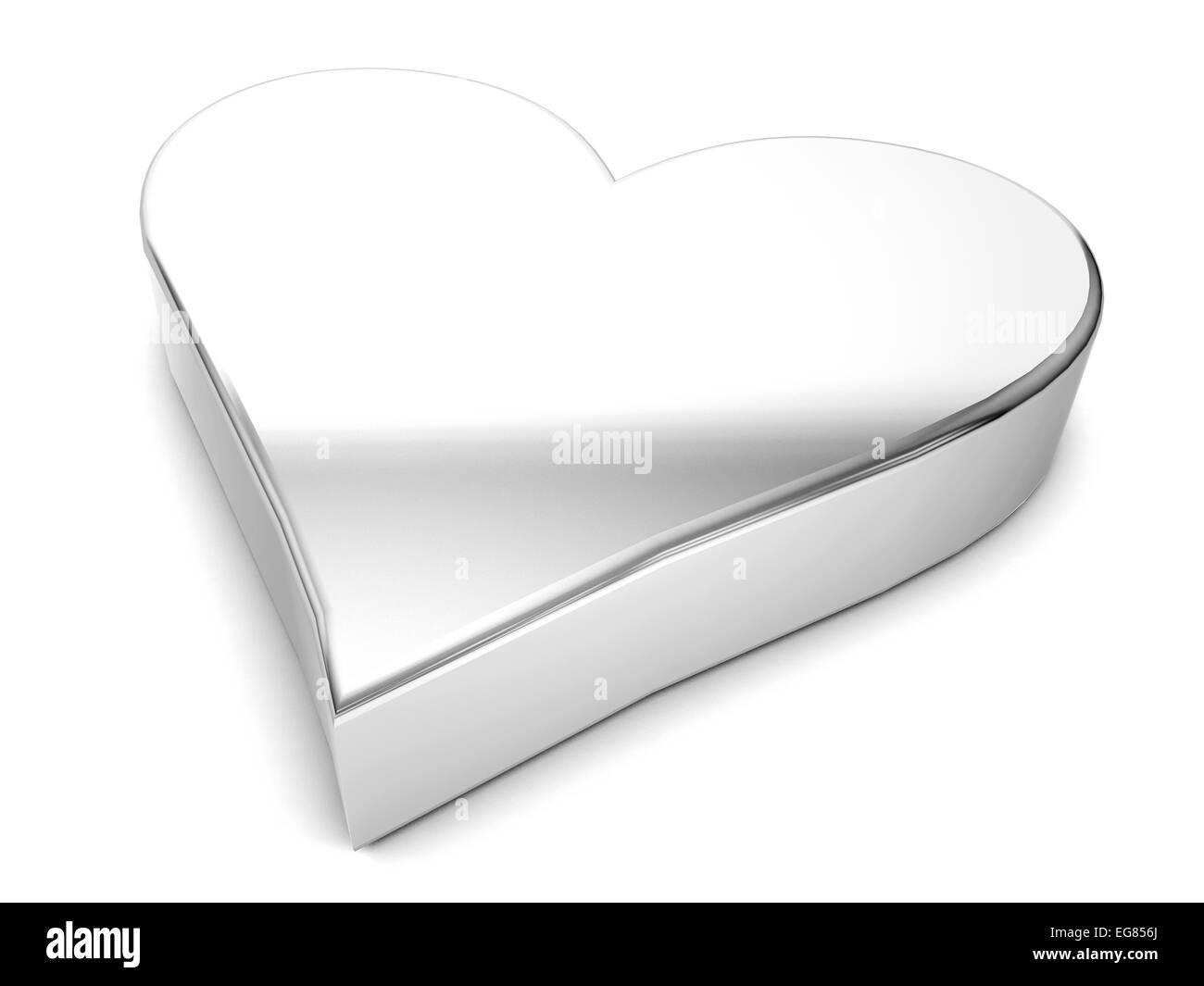 silver heart symbol on a white background Stock Photo - Alamy