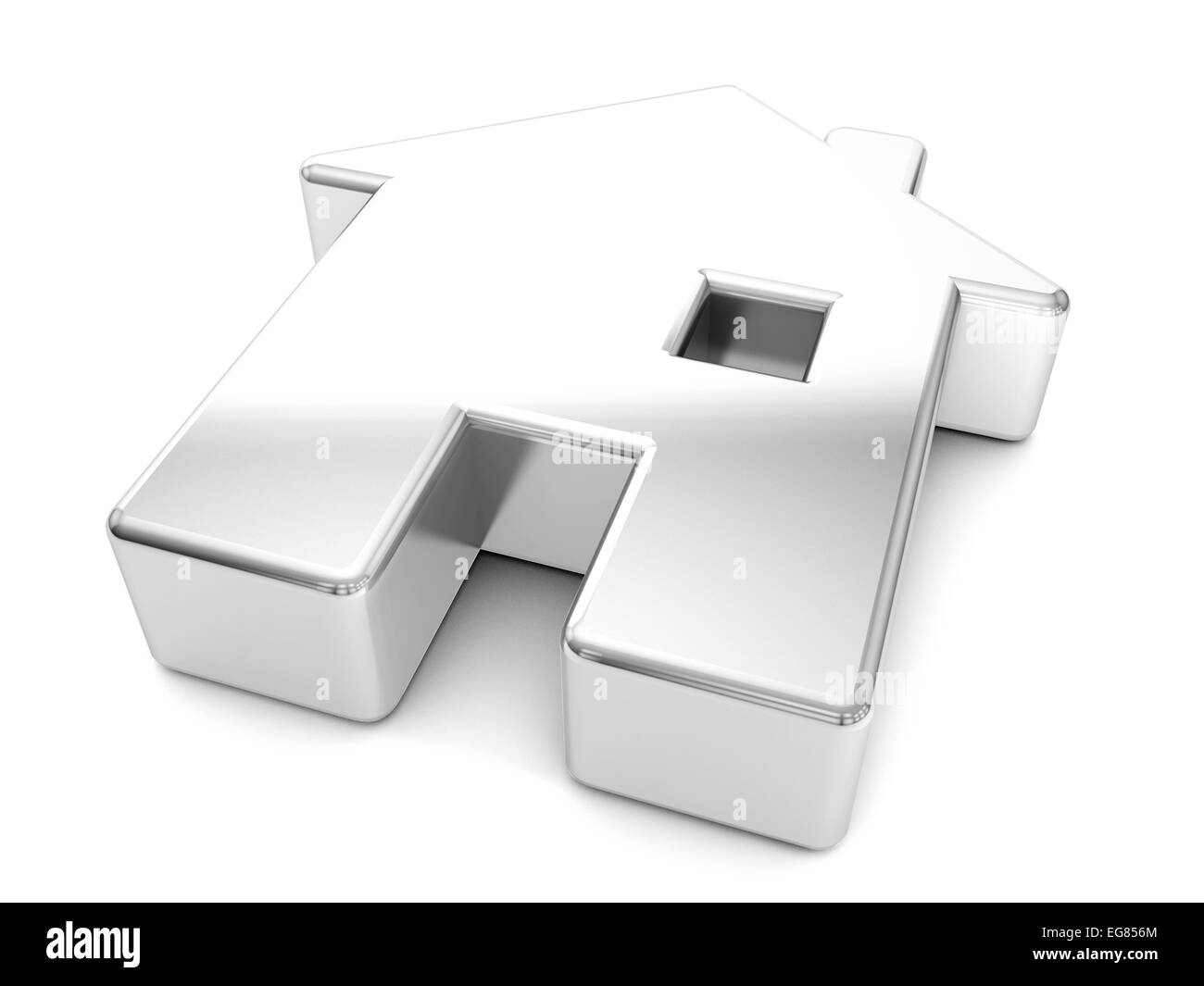 silver house symbol on a white background Stock Photo - Alamy