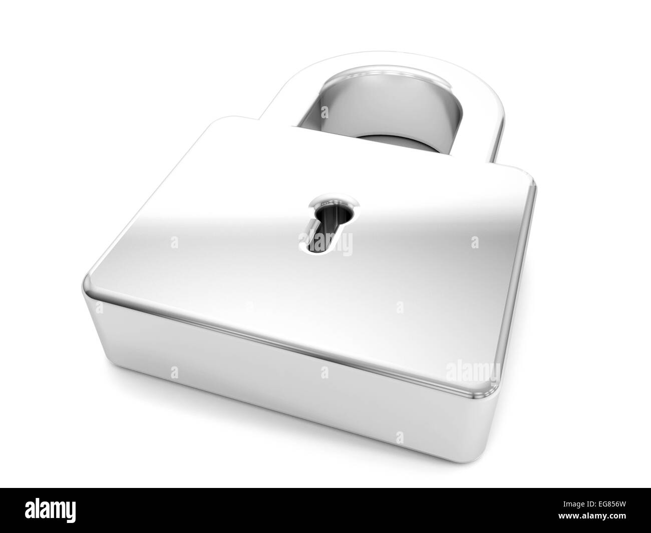 silver padlock symbol on a white background Stock Photo - Alamy