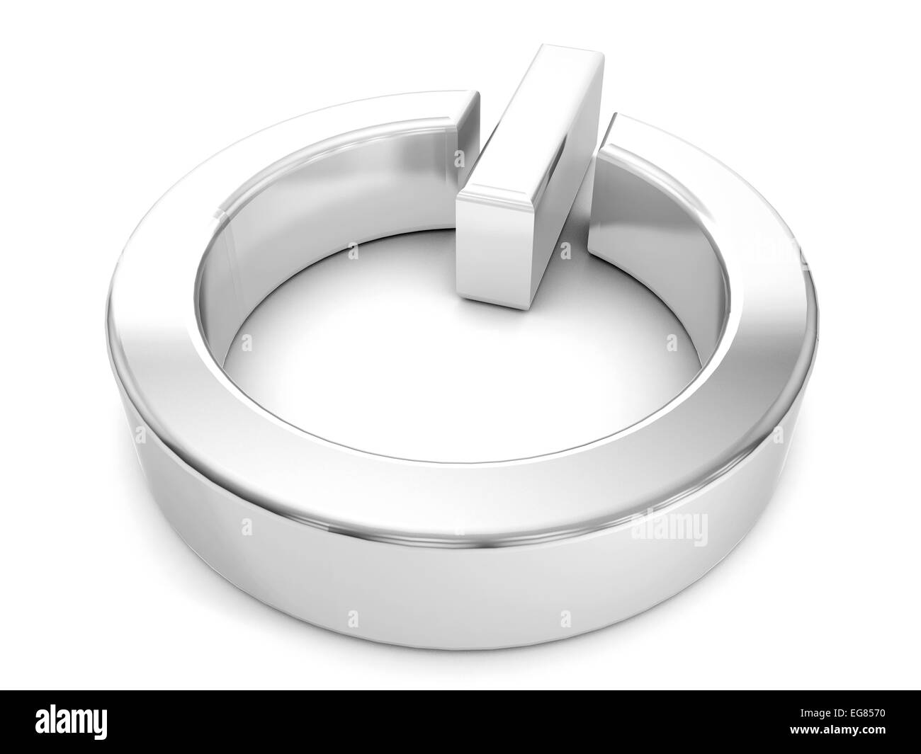 silver power symbol on a white background Stock Photo - Alamy