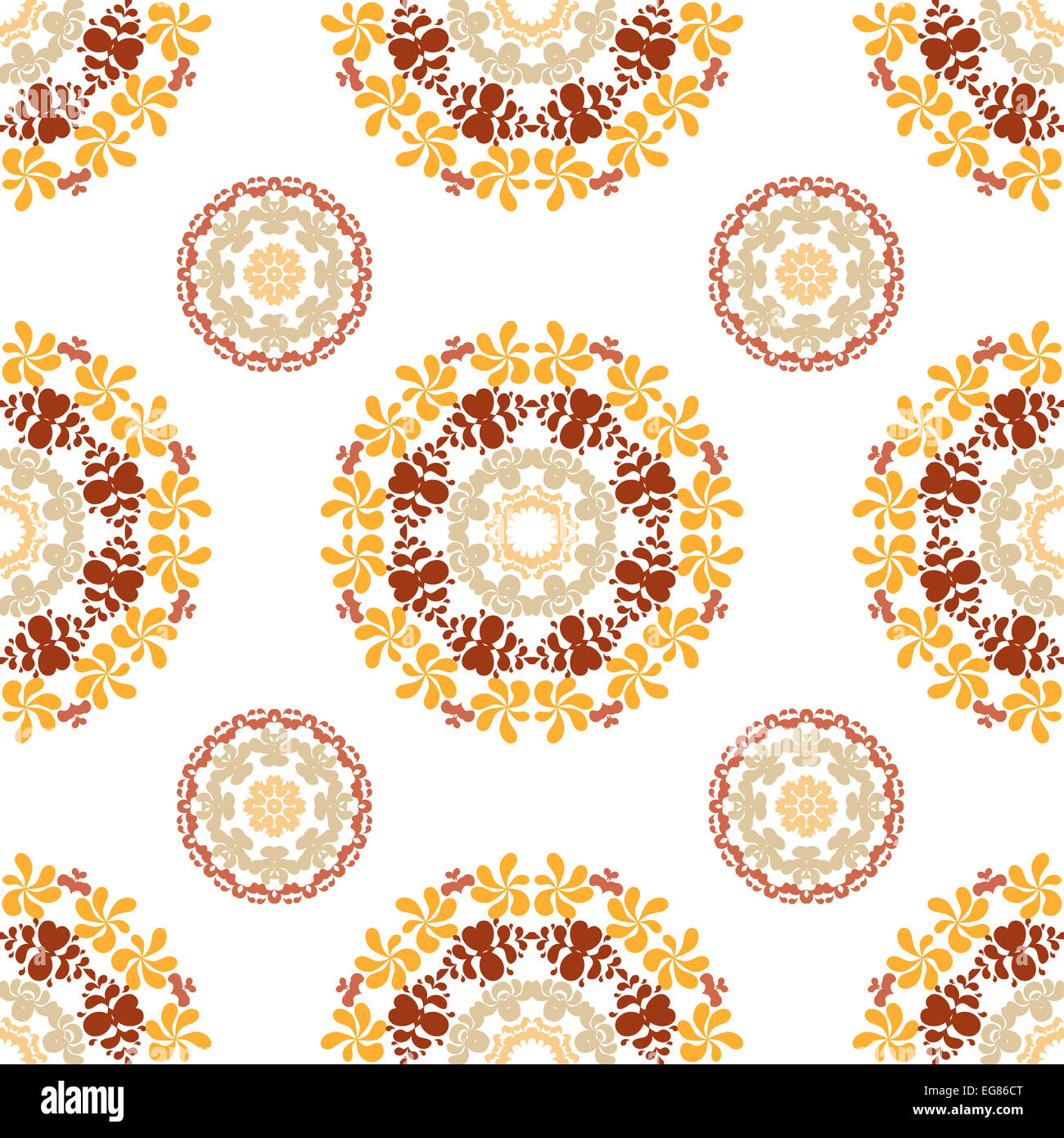 Ornate seamless floral pattern, decorative wallpaper on white ...