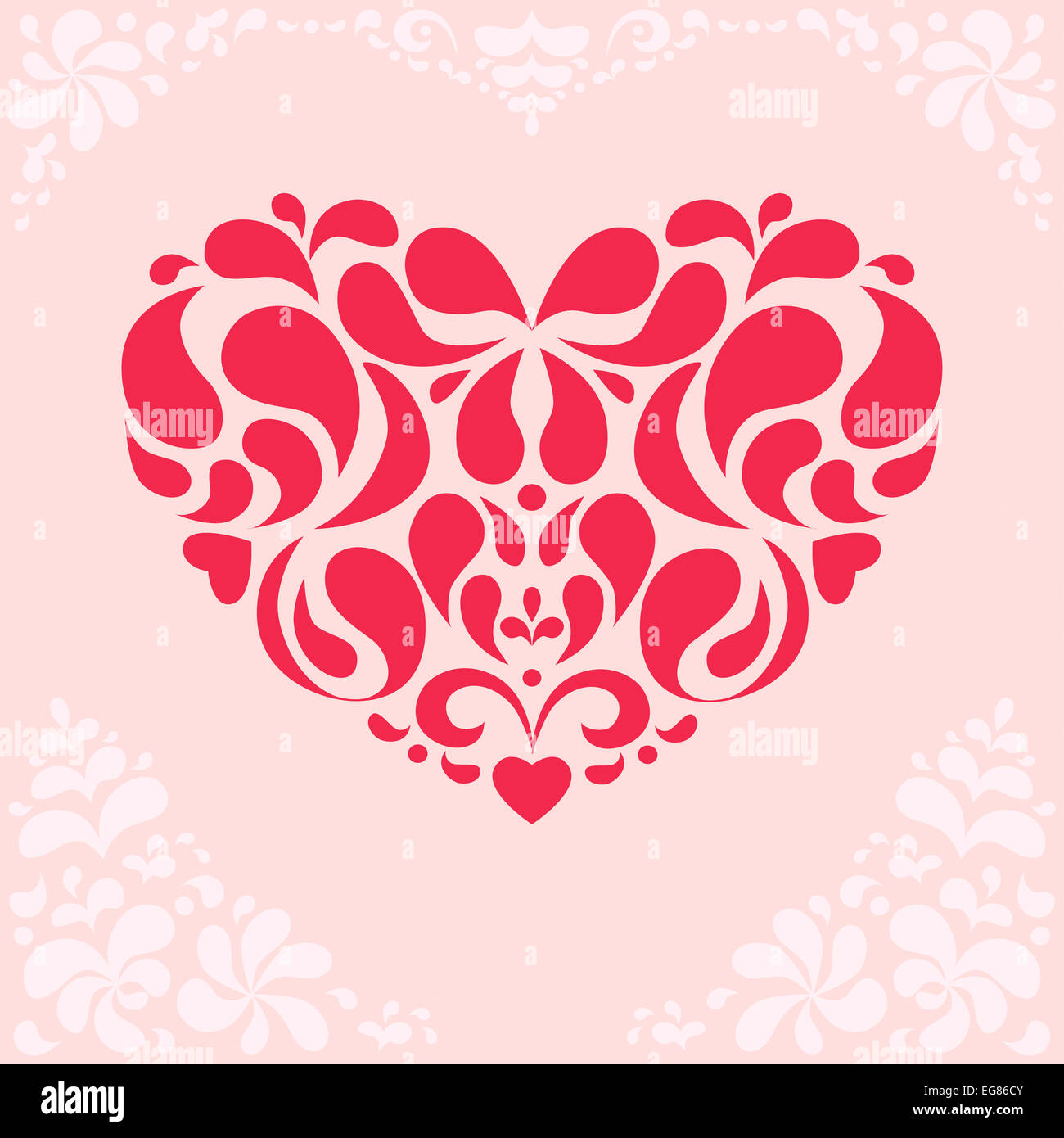 Red floral heart hi-res stock photography and images - Alamy