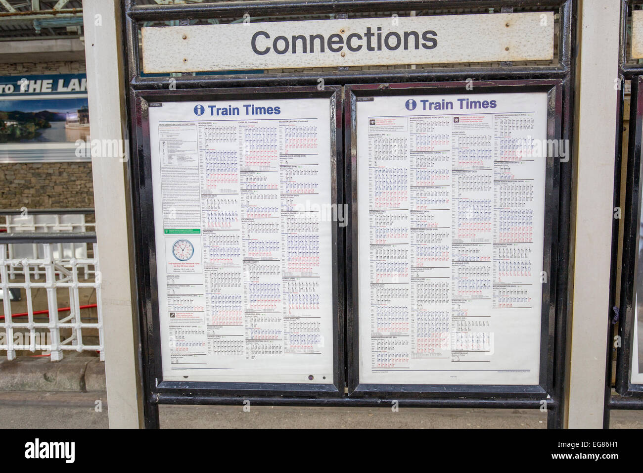 Connections Train times table printed poster Stock Photo - Alamy