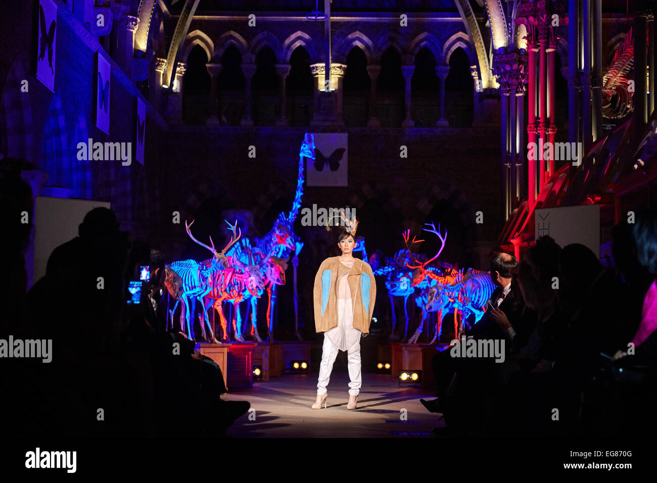 Model wearing clothes created by designer Grace Golding (not seen) at ...