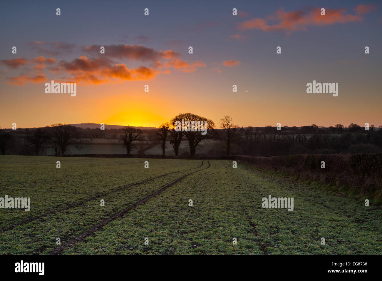sunrise at a rural scene near the village of rilla mill in east ...