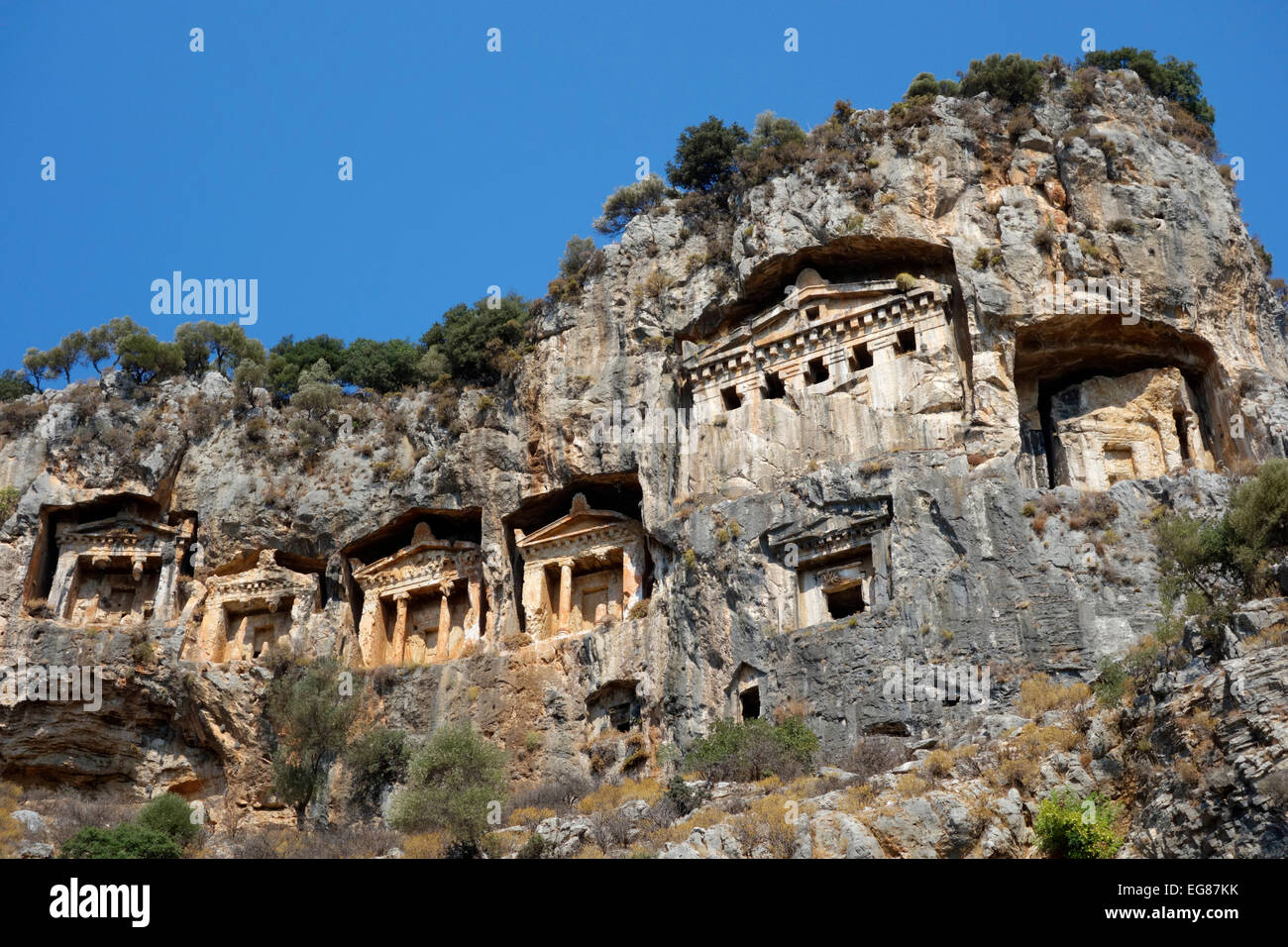 Rock carved tombs turkey hi-res stock photography and images - Alamy