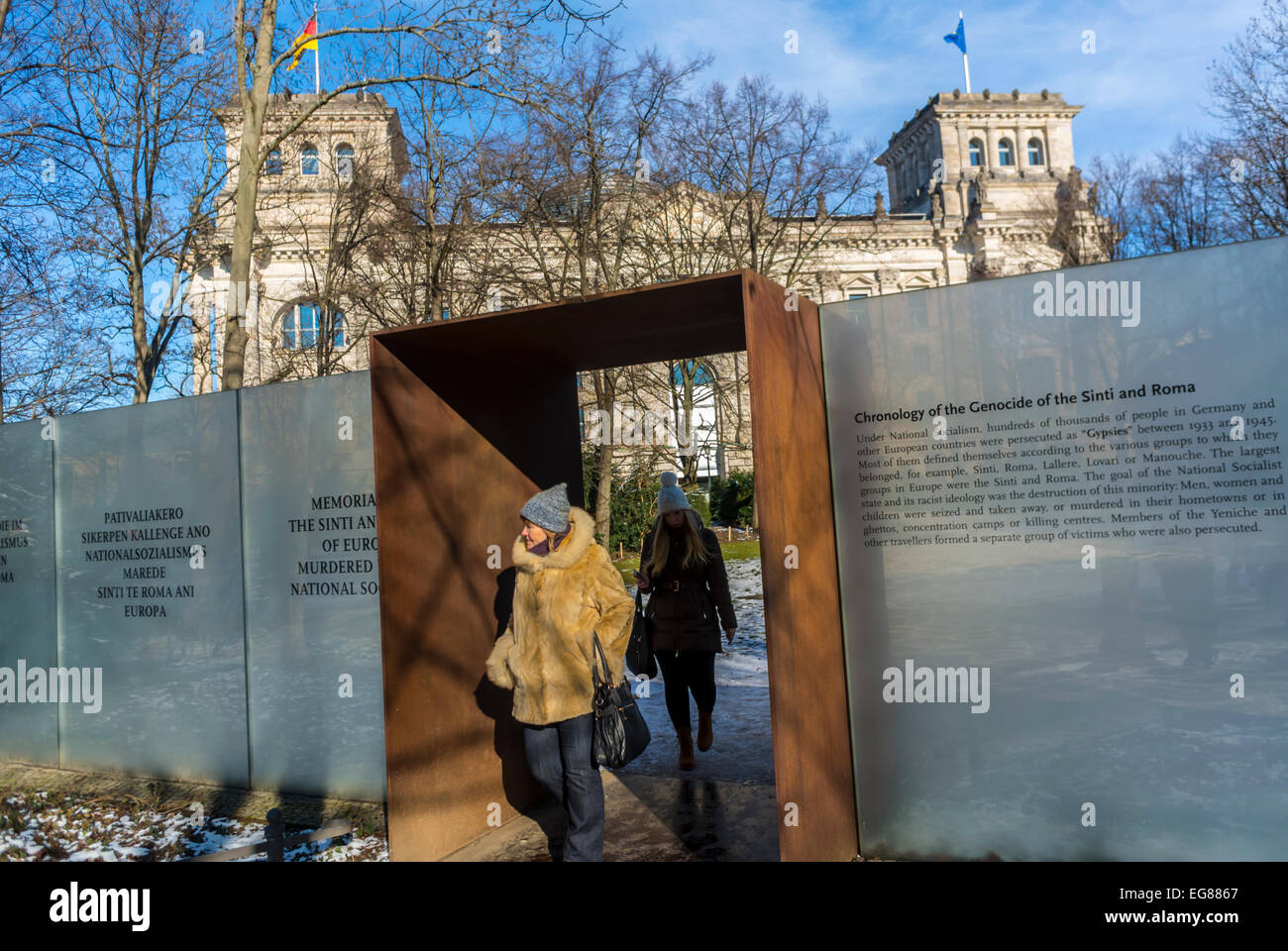 Berlin, Germany, Tourists Visiting Rom, Romanians Holocaust Memorial in ...