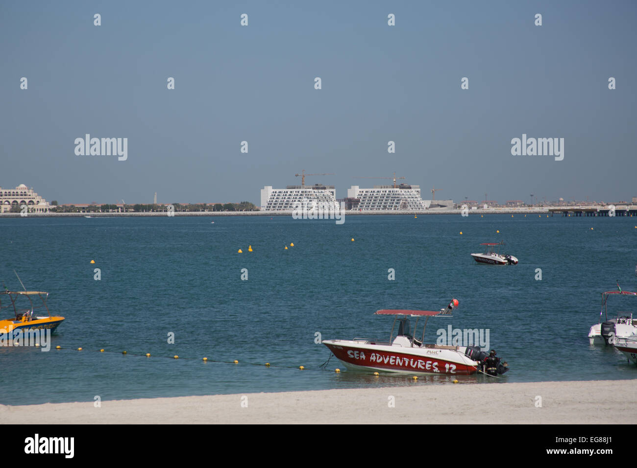 View of the Palm Jumeirah from Jumeirah beach Stock Photo - Alamy