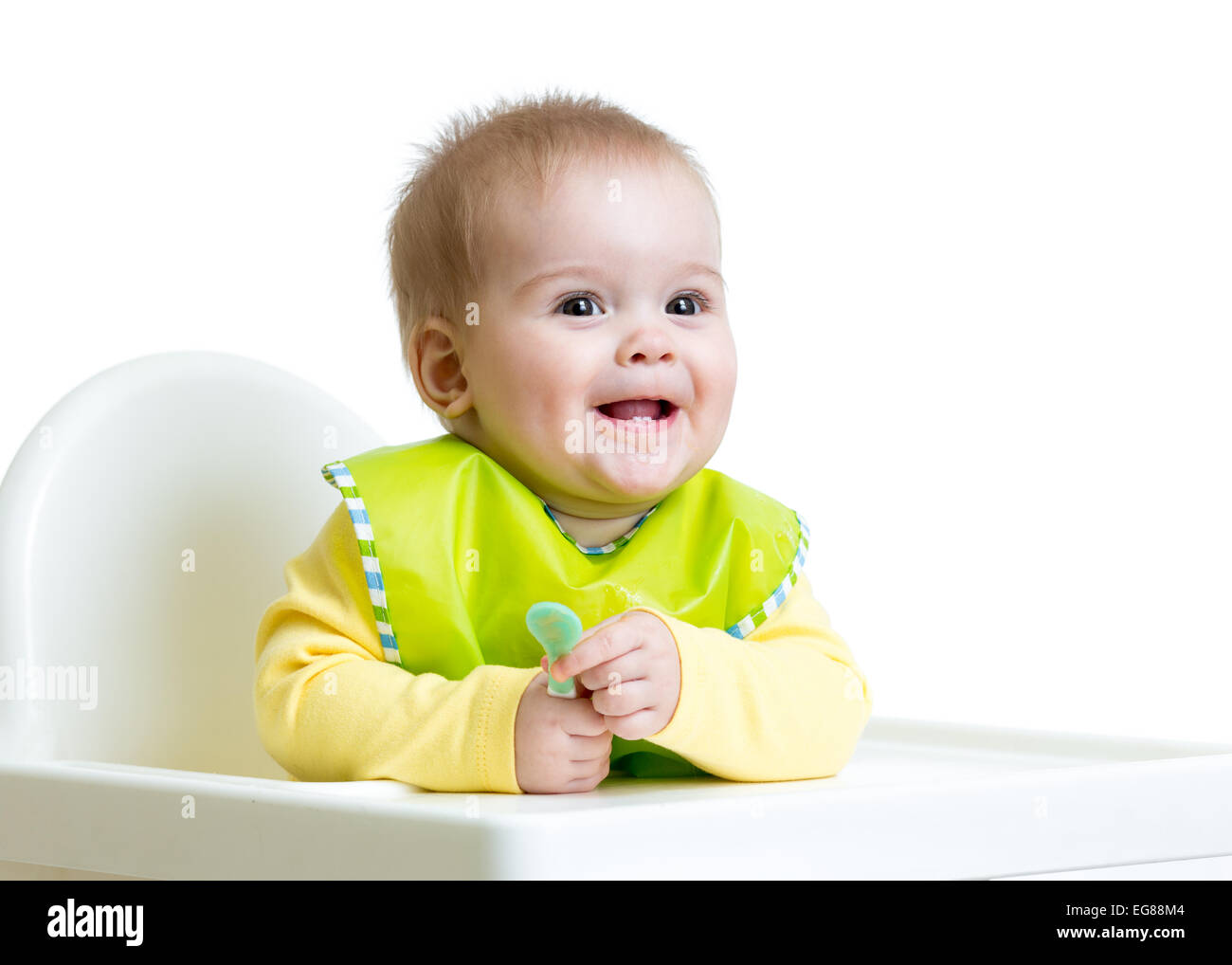Baby highchair happy hi-res stock photography and images - Alamy