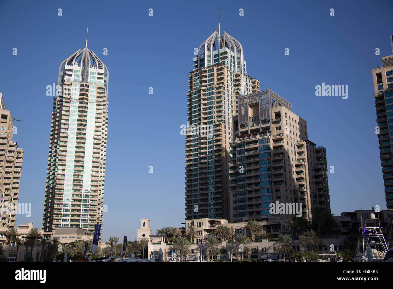 Skyscrapers at the sea entrance to Dubai Marina Stock Photo - Alamy