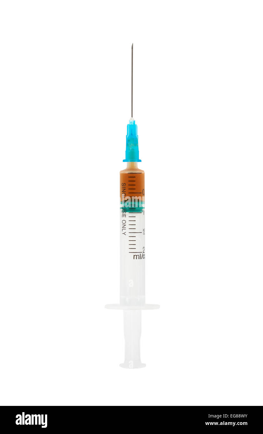 Single use syringe isolated on the white background Stock Photo - Alamy