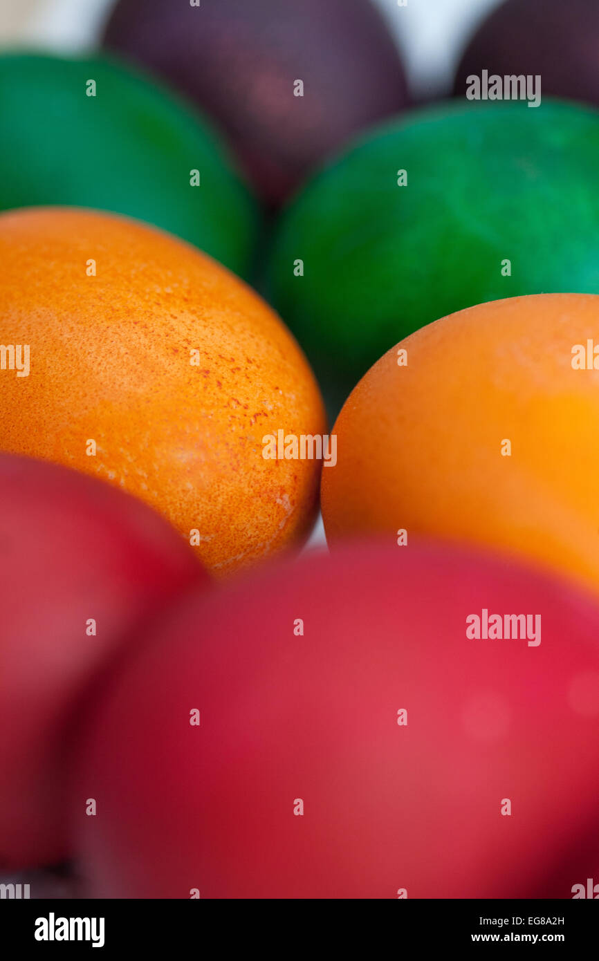 Traditionally colored eggs in one color Stock Photo - Alamy